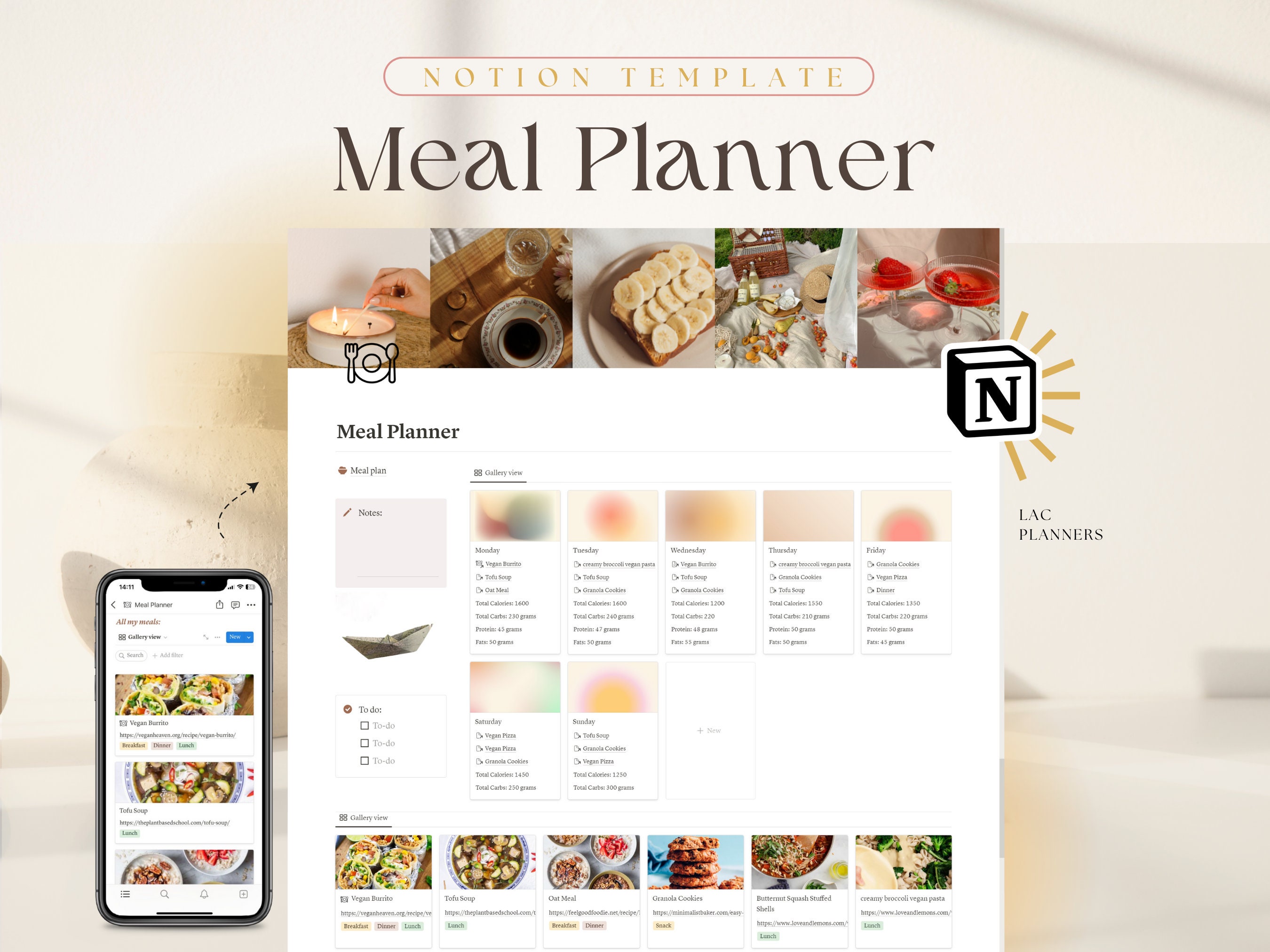 Meal Planner Notion Template, Recipe Book, Kitchen Manager, Grocery ...