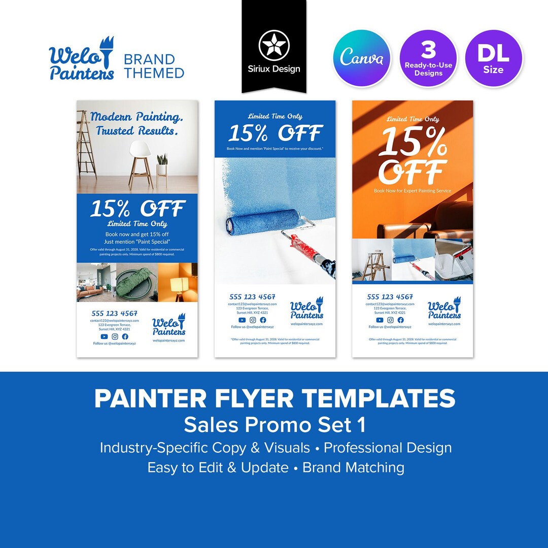 Painter Flyer Templates Sales Promotion Set 1 | Home Commercial ...