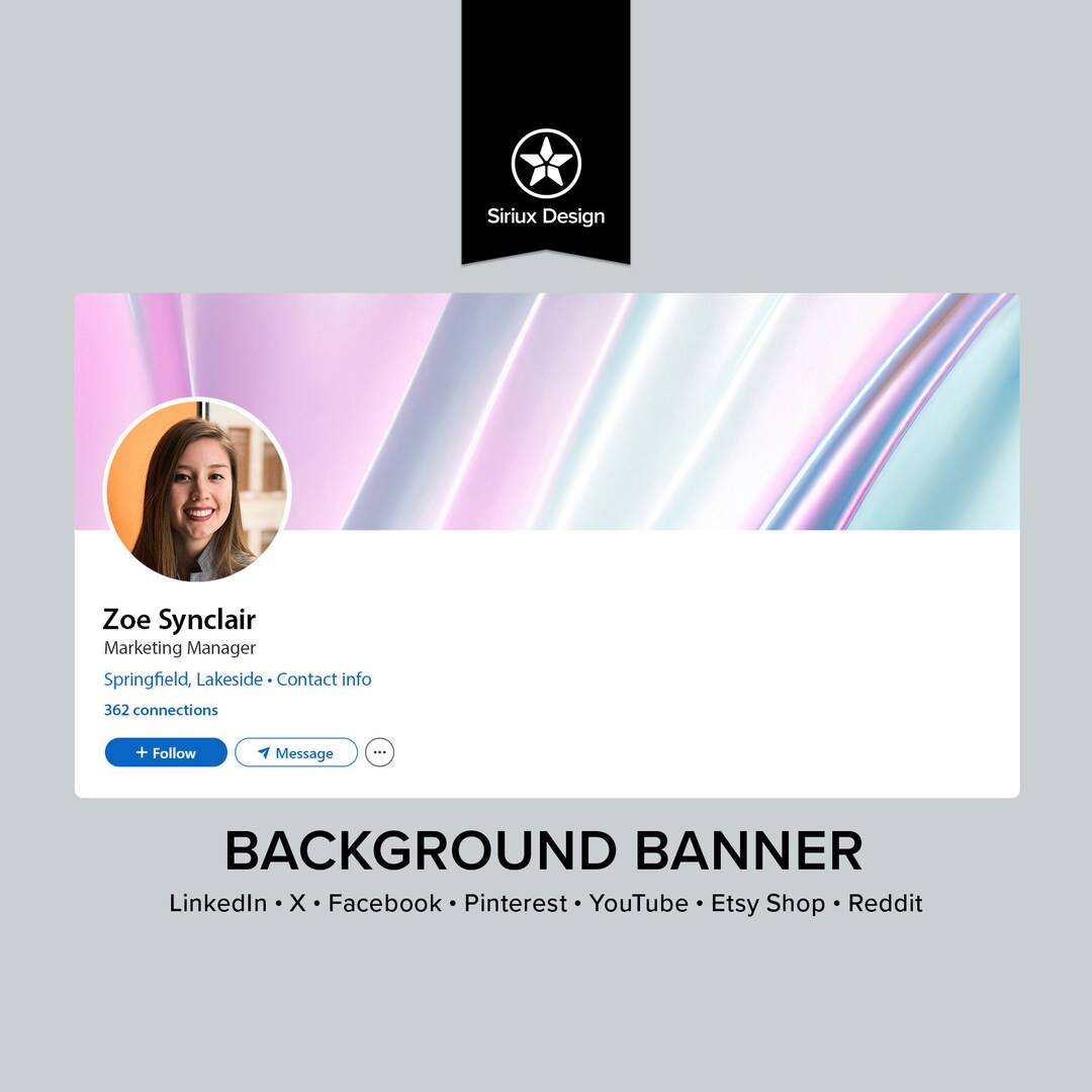Pastel Silk Background Banner Set, Linkedin, X Twitter, Facebook ...
