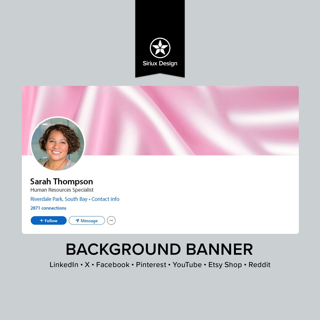 Pink Silk Sheen Background Banner Set, Linkedin, X Twitter, Facebook ...