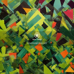 Impasto Abstract Geometric Background Image Asset Set 1, Green Yellow ...