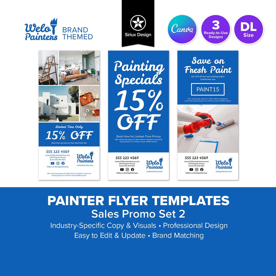 Painter Flyer Templates Sales Promotion Set 2 | Home Commercial ...