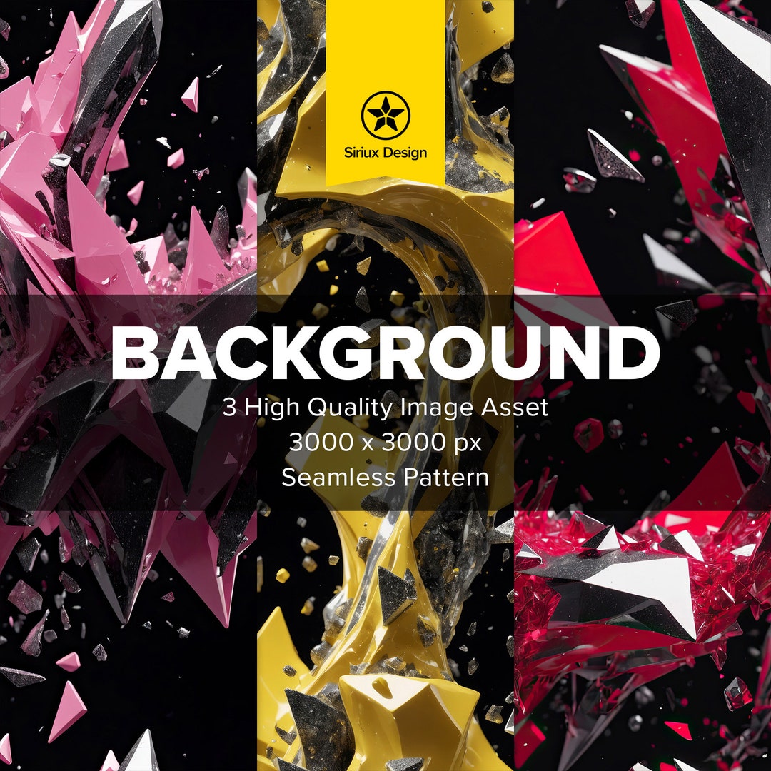 Dynamic Shard Background Image Asset Set 2, Pink Yellow Red, Seamless ...