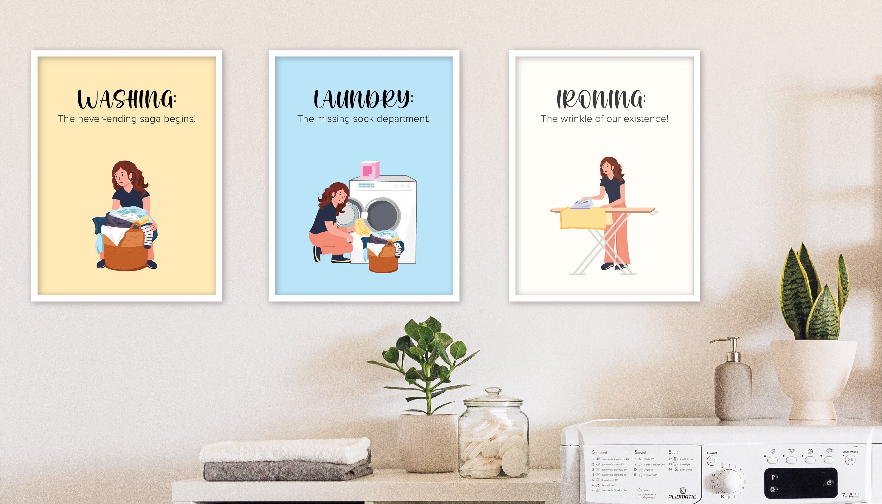 Laundry Room Artwork Quotes, Set of 3, PRINTABLE Laundry Room Prints ...