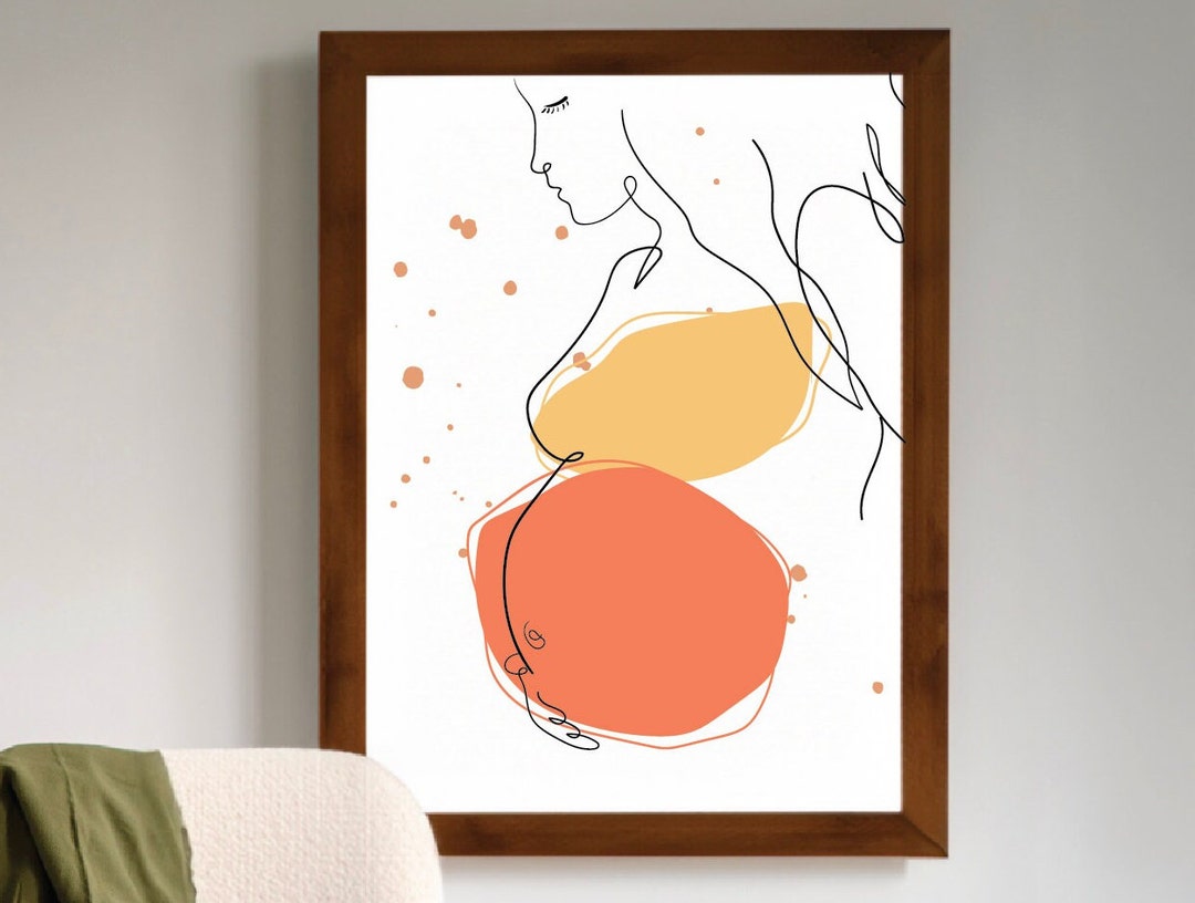 Pregnancy Wall Art, PRINTABLE Pregnancy Line Art, Pregnancy Print ...