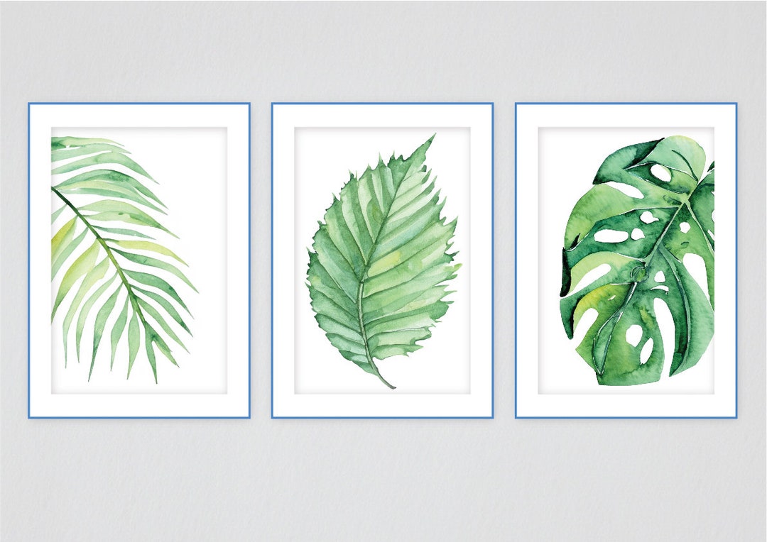 Tropical Leaf Posters, PRINTABLE, Home Decor, Plant Artwork, Plant Wall ...