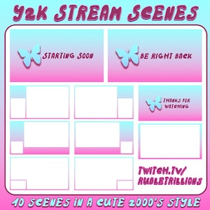 Y2K Stream Scenes | Cute 2000s Aesthetic Obs/streamlabs Scenes | Pink ...