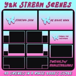 Y2K Stream Scenes | Cute 2000s Aesthetic Obs/streamlabs Scenes | Pink ...