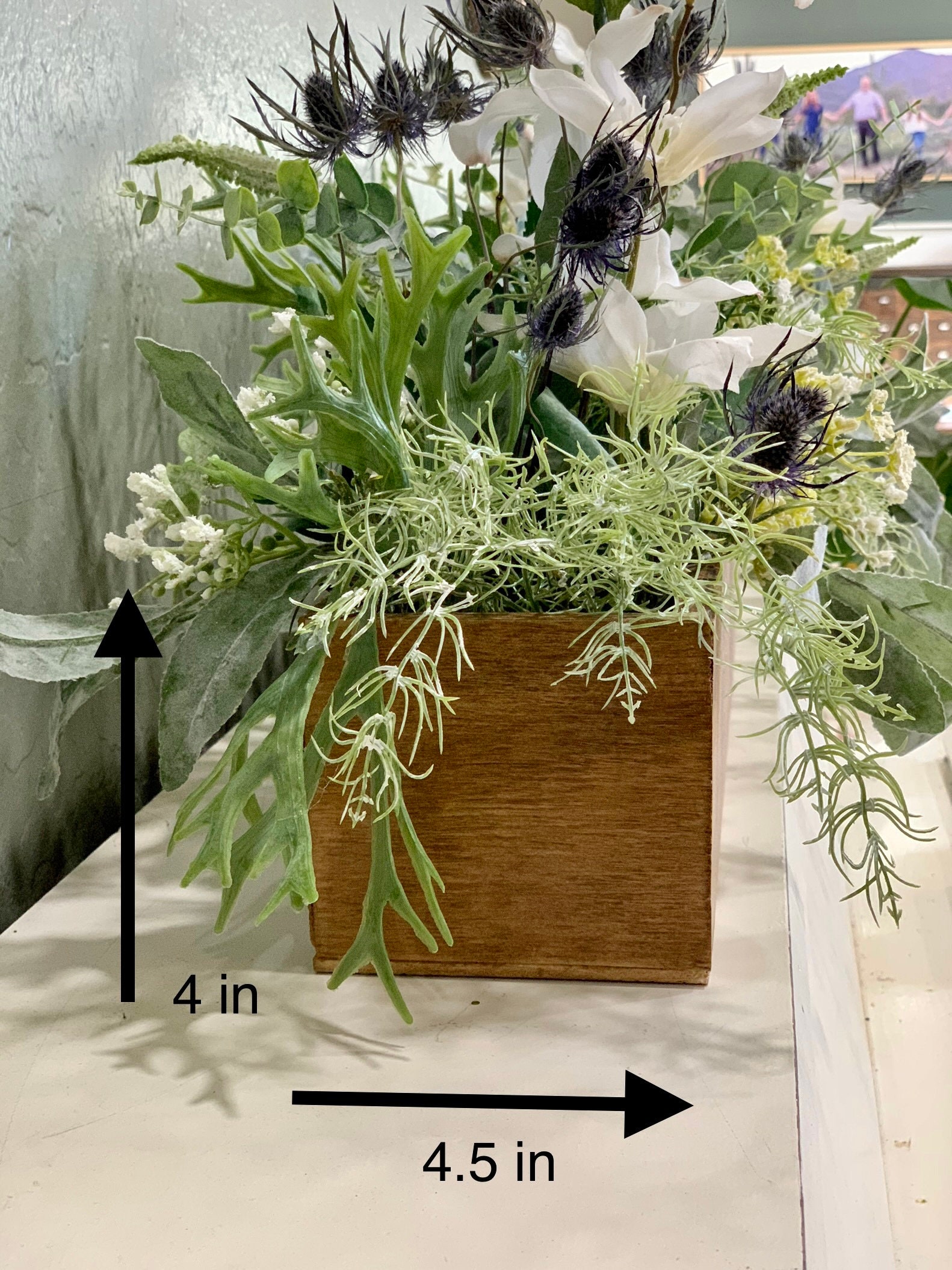 Large Blue Thistle Greenery Wedding Centerpiece Table Decoration ...