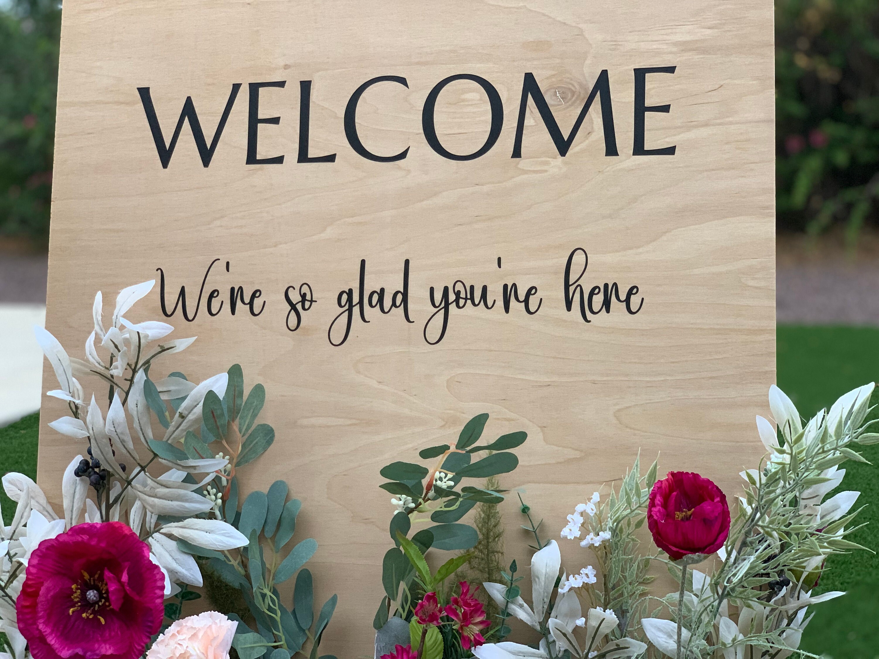 Wedding Welcome Sign With Flower Box Florals Flowers Bridal Shower ...