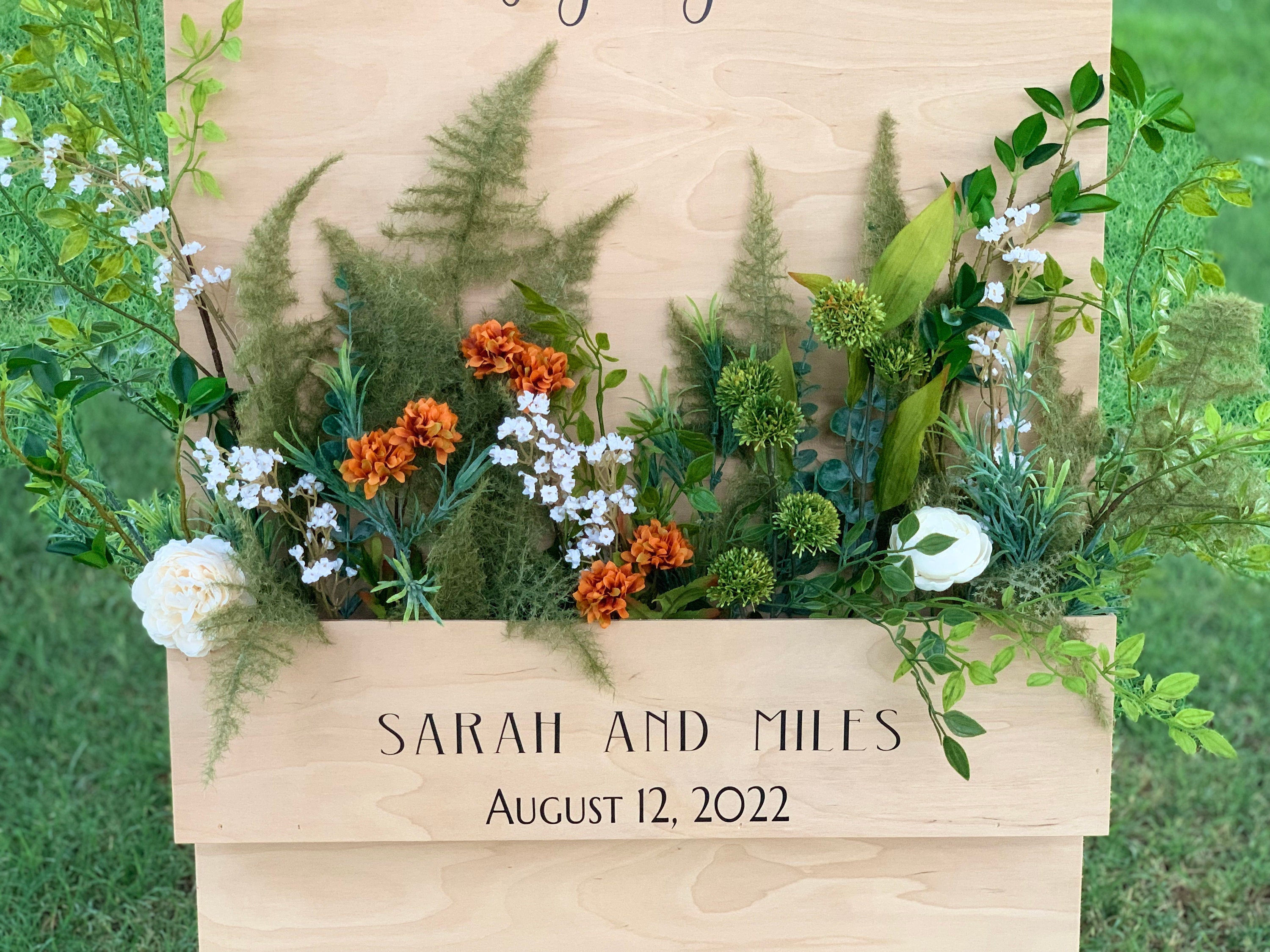 Wedding Welcome Sign With Flower Box Florals Flowers Bridal Shower ...