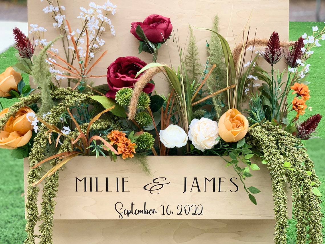 Wedding Welcome Sign With Flower Box Florals Flowers Bridal Shower ...