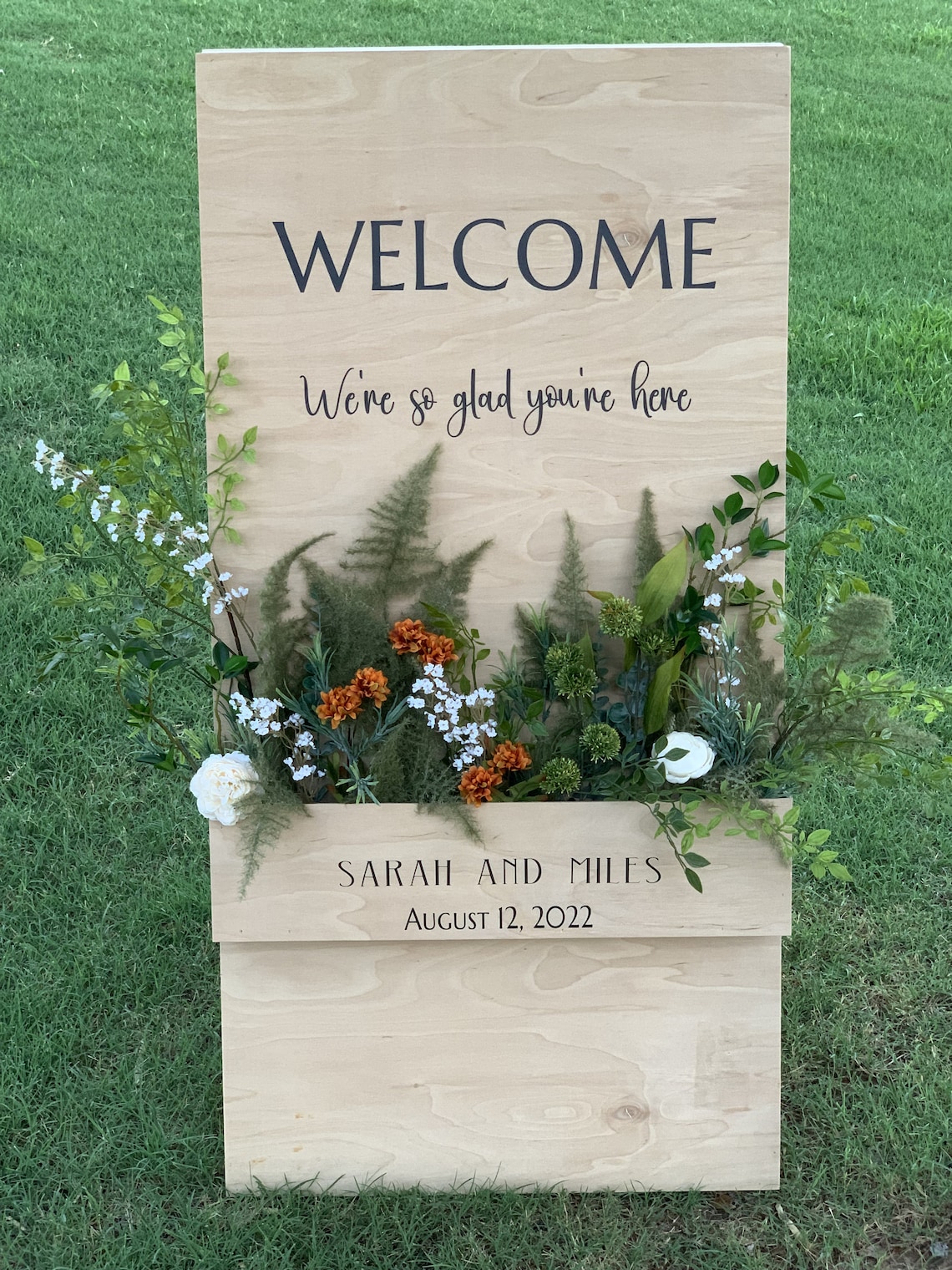 Wedding Welcome Sign With Flower Box Florals Flowers Bridal Shower ...