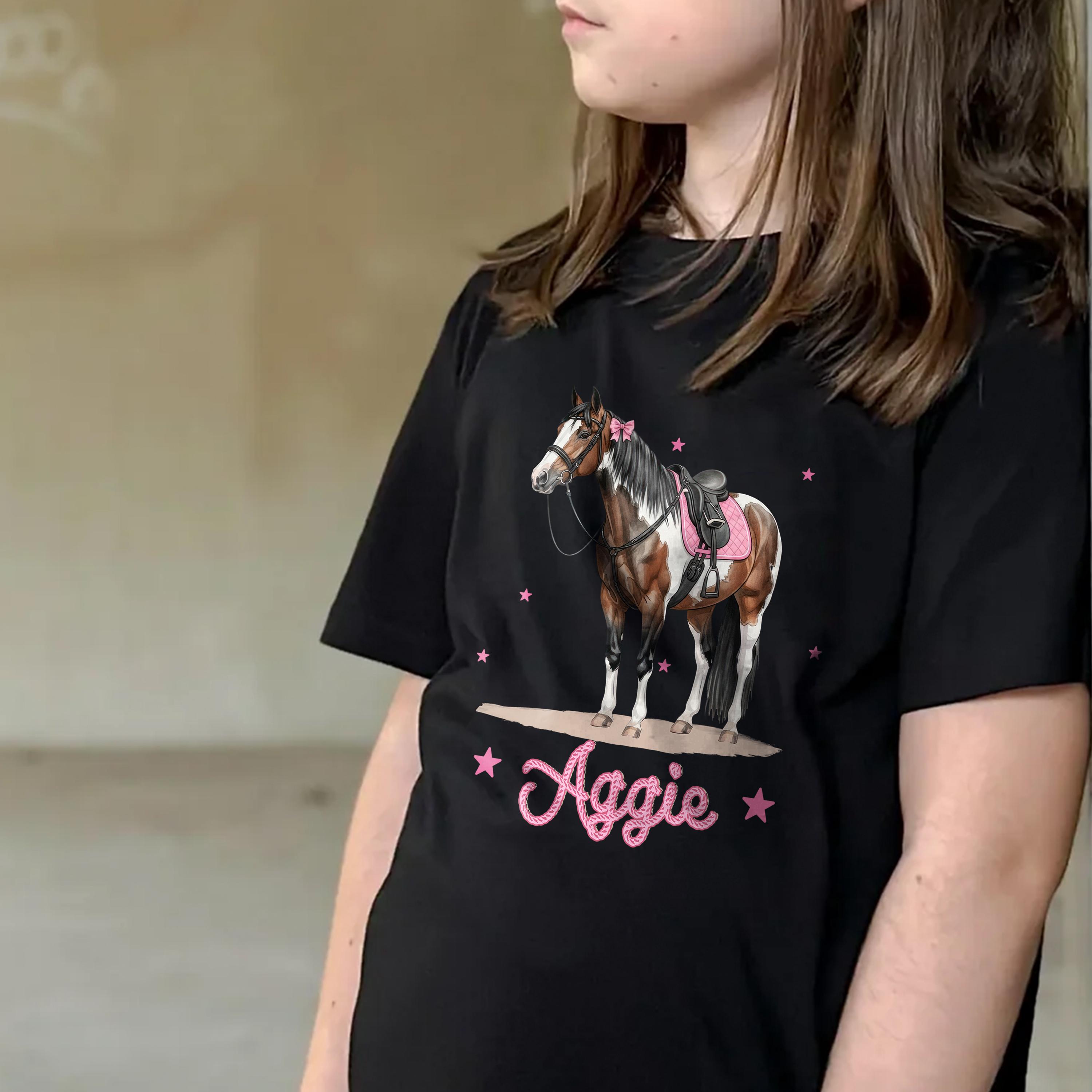 Personalized Girls Horse Shirt: Custom Name Pony Birthday Tee - Etsy