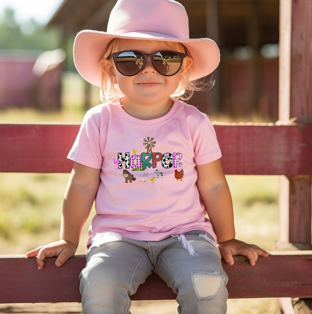 Farm Custom Girls Shirt, Customizable Farm Name Girl Shirt, Best Gift ...