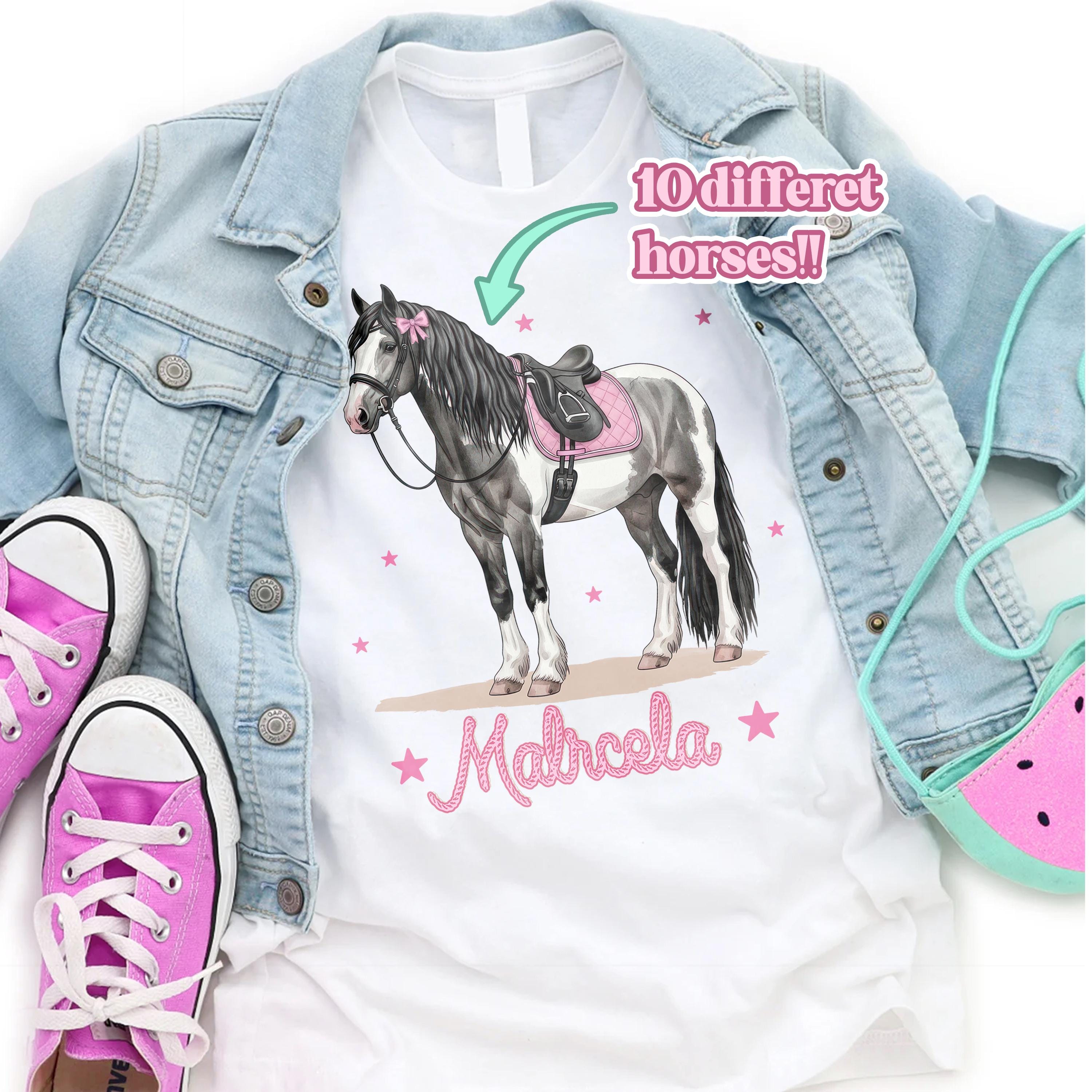 Personalized Girls Horse Shirt: Custom Name Pony Birthday Tee - Etsy
