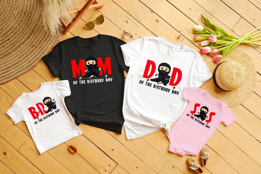 Ninja Family Birthday Shirts – Matching Mom, Dad, Bro, Sis Set ...