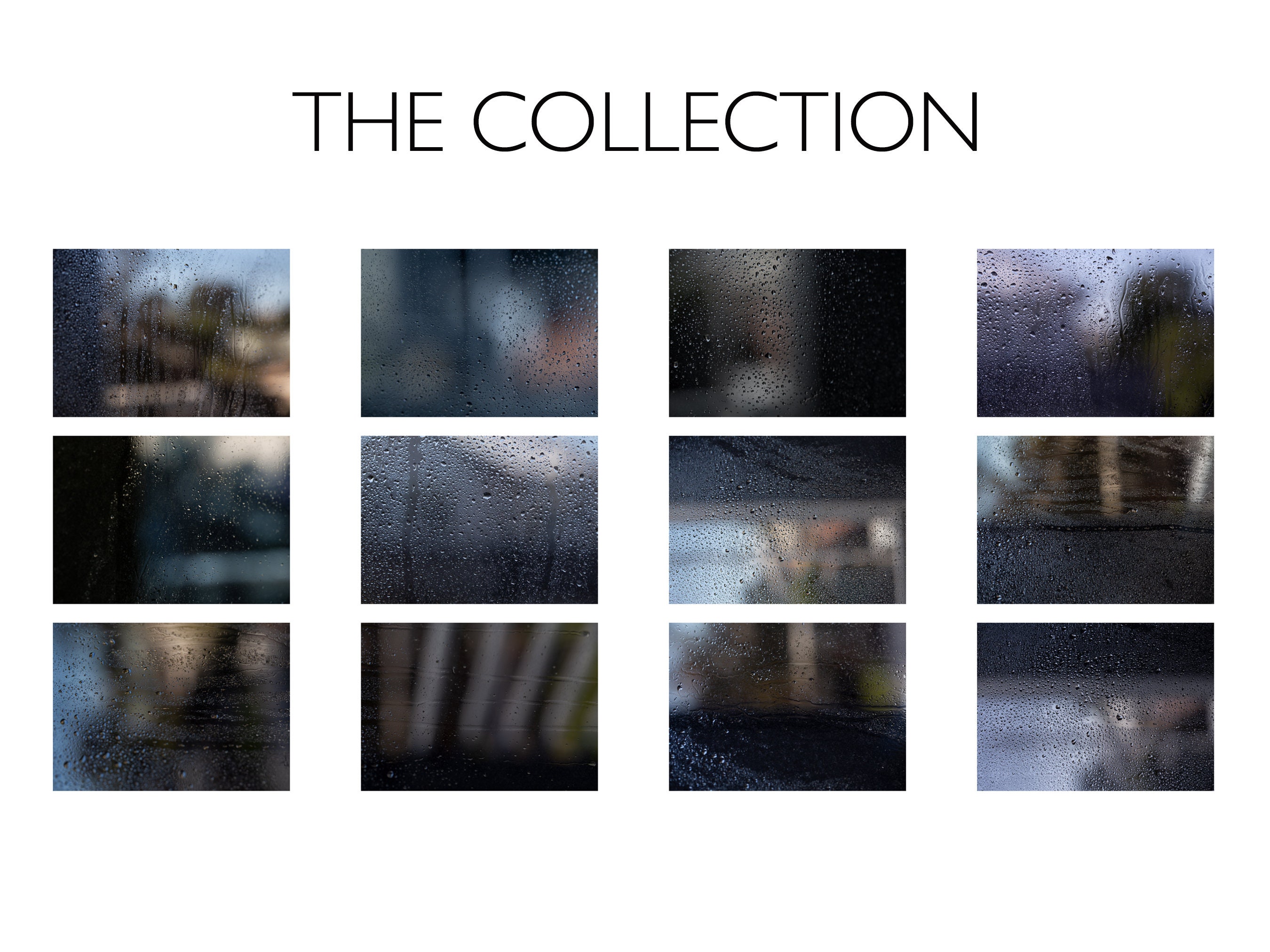 12 Rain on Glass Overlays, Portrait and Landscape Orientation, Rain ...