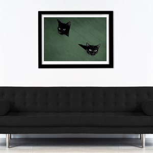 Black Cats Printable Art, Cats Printable Wall Art, Cat Lovers Home ...
