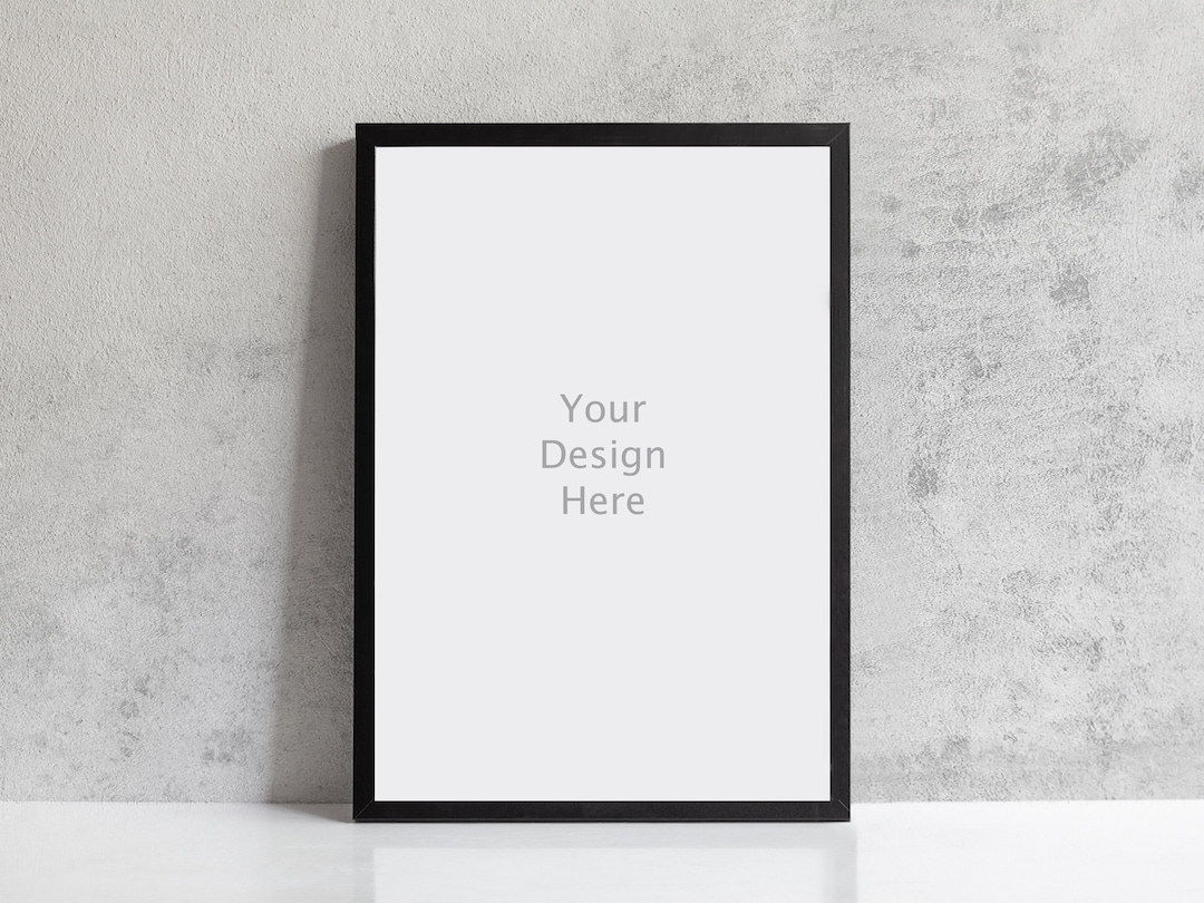 Black Frame Mockup, Stone Wall Mockup, Modern Mockup, Minimalist Mockup ...