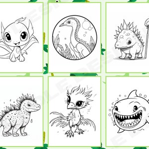Cute Dinosaur Coloring Pages 10 Pages for Toddlers and - Etsy