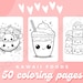 Kawaii Food Coloring Pages | 50 Pages | for Kids and Adults | Cute ...