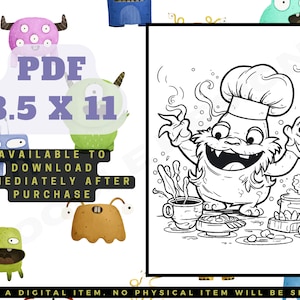 Cute Monsters Coloring Pages | 50 Pages | for Kids and Adults | Cute ...