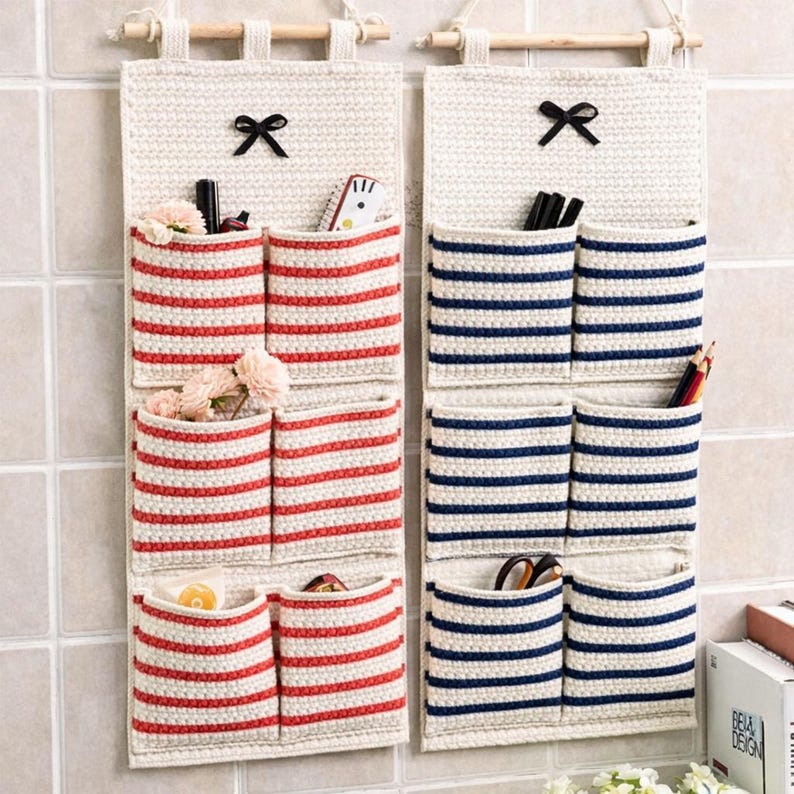 Crochet Wall Organizer Pattern PDF | Hanging Pocket Storage ...