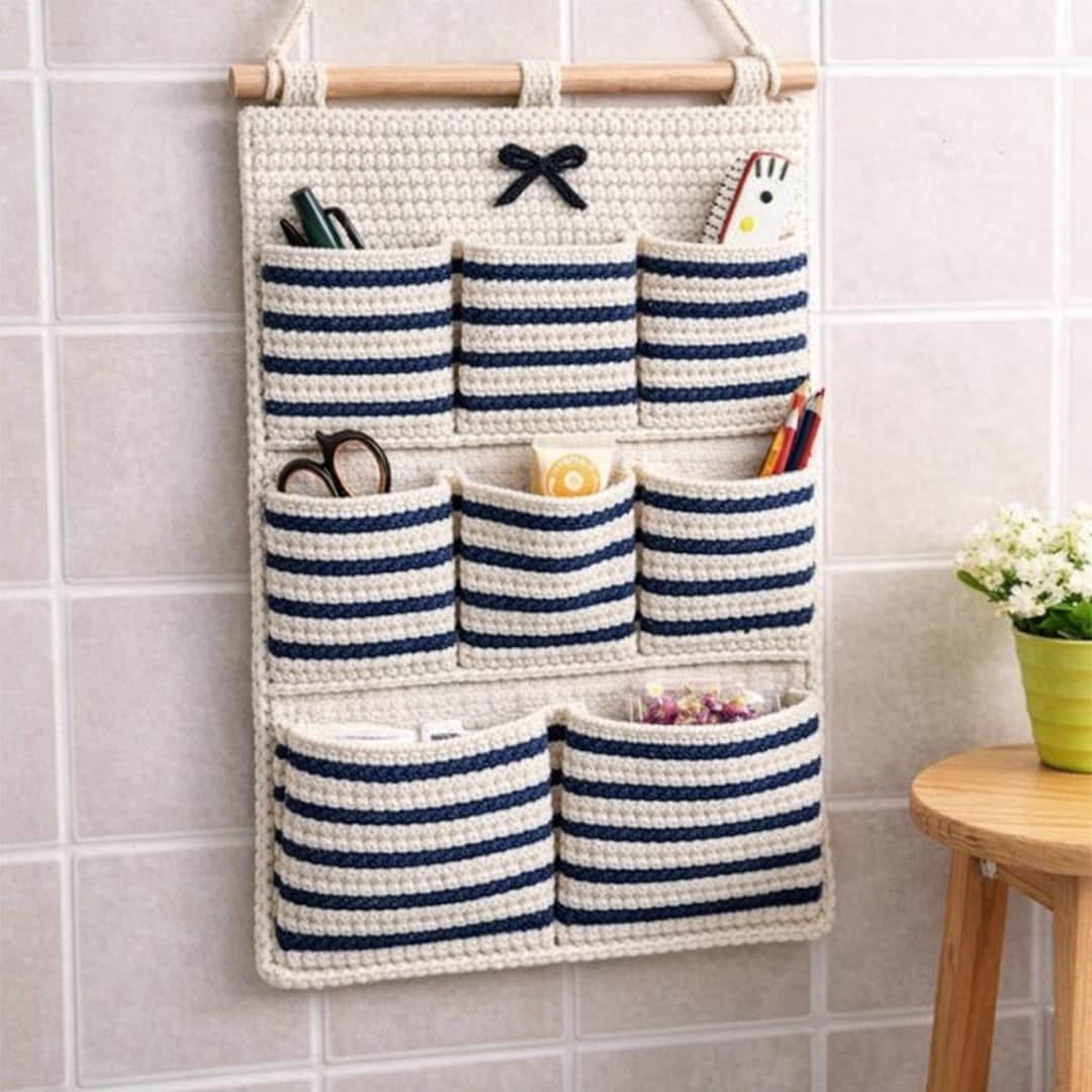 Crochet Wall Organizer Pattern PDF | Hanging Pocket Storage ...
