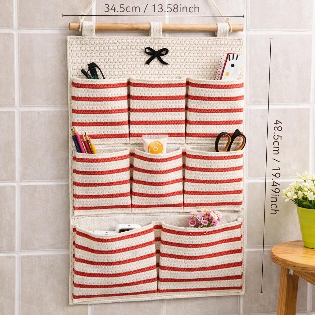 Crochet Wall Organizer Pattern PDF | Hanging Pocket Storage ...