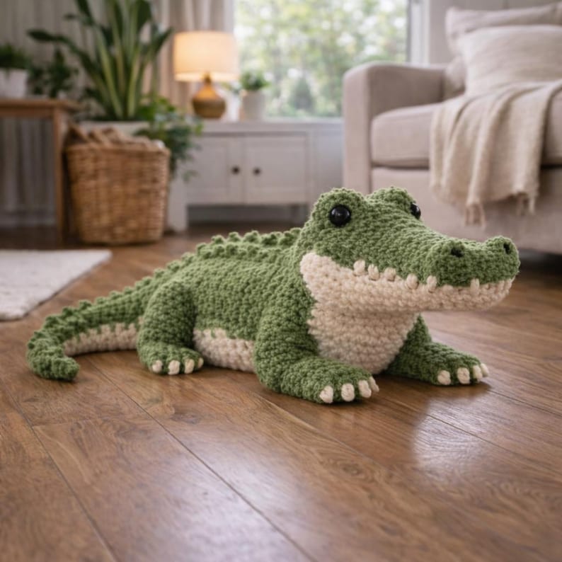 Crocodile Amigurumi Crochet Pattern PDF | Realistic Alligator Toy ...