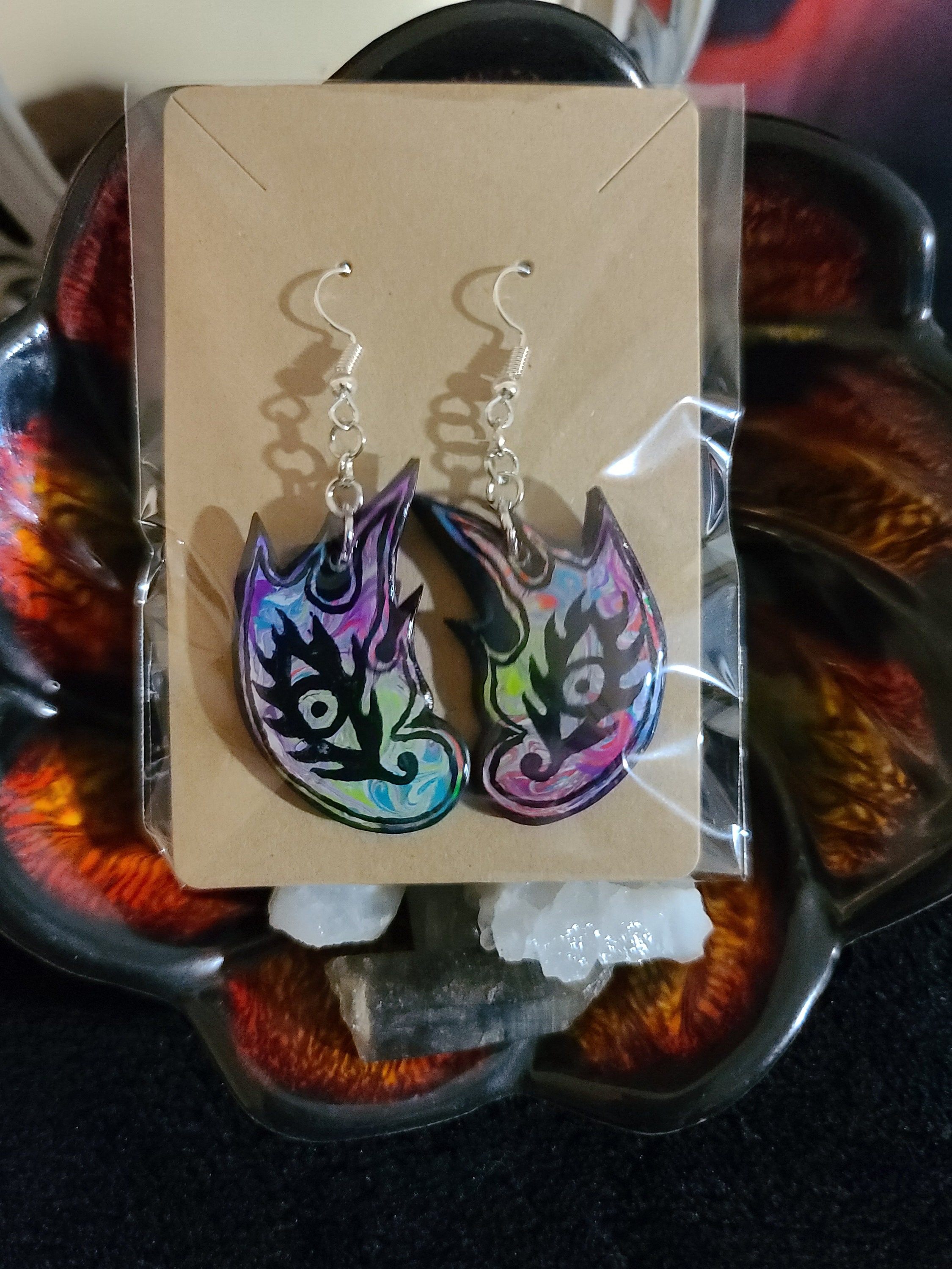 Fanmade Tool Inspired Alex Grey Tie-dye Swirl Lateralus Eye Earrings - Etsy
