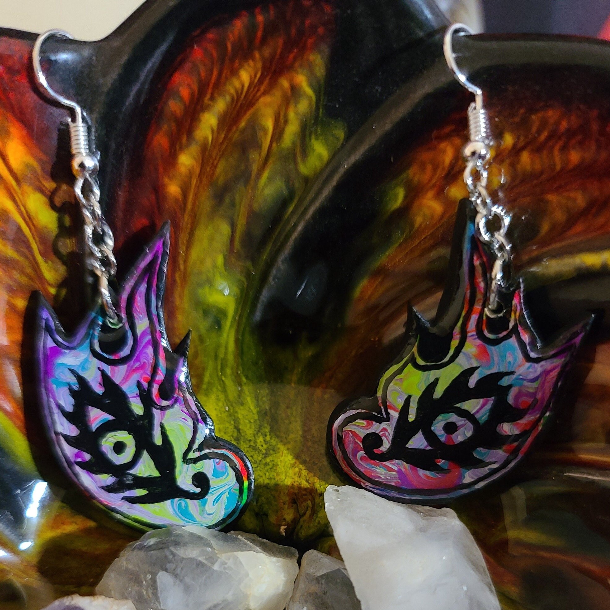 Fanmade Tool Inspired Alex Grey Tie-dye Swirl Lateralus Eye Earrings - Etsy