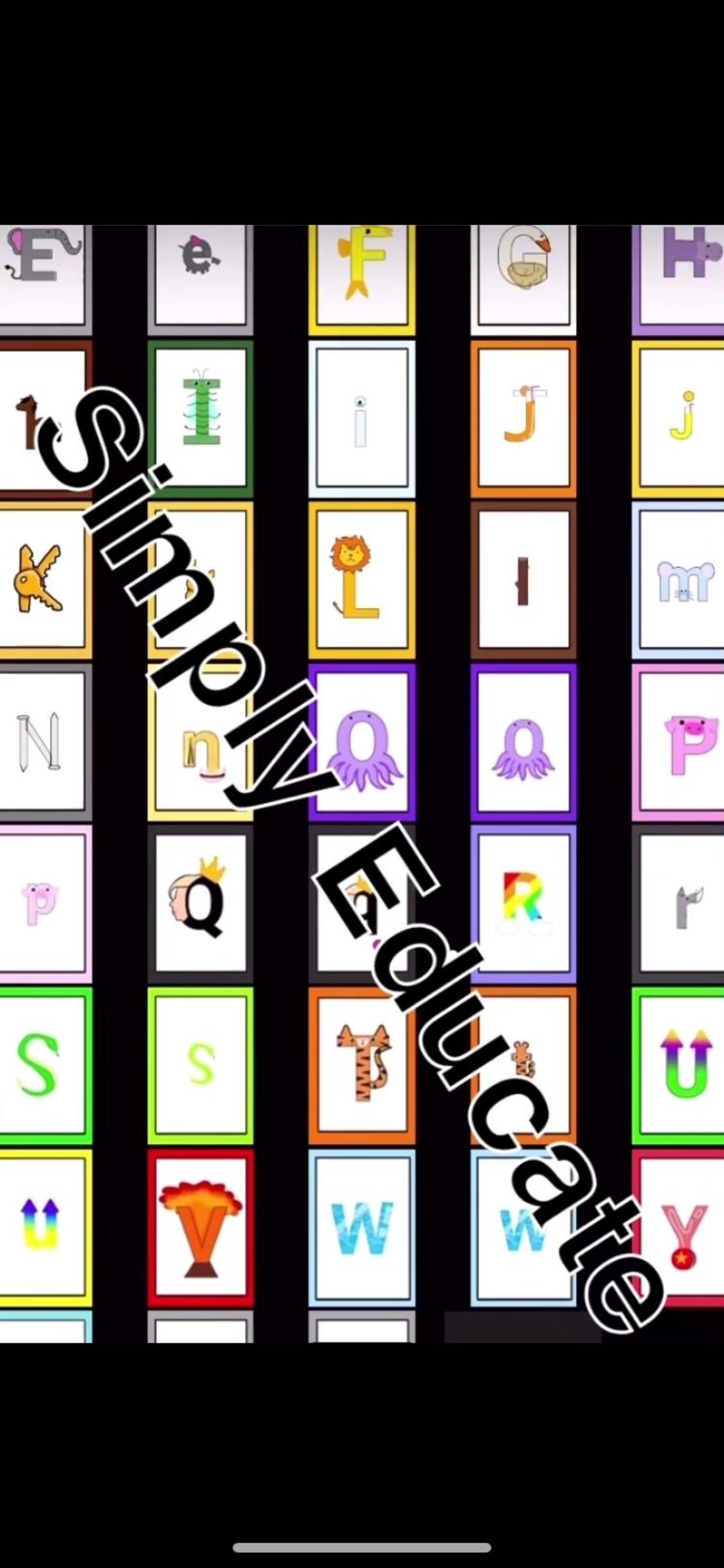 Alphabet Embedded Mnemonic Colorful Flashcards (animals and Items ...