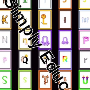 Alphabet Embedded Mnemonic Colorful Flashcards (animals and Items ...