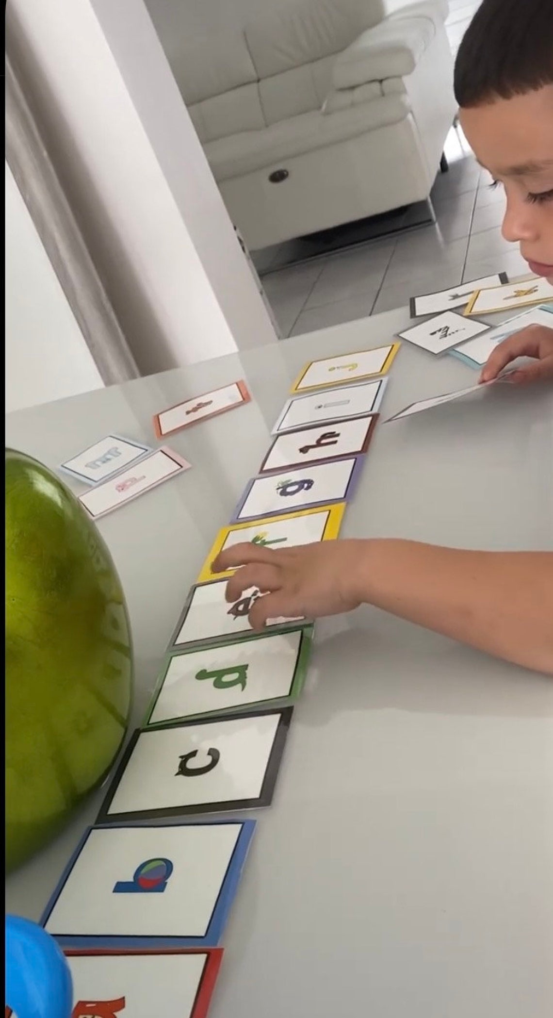 Alphabet Embedded Mnemonic Colorful Flashcards animals and Items ...