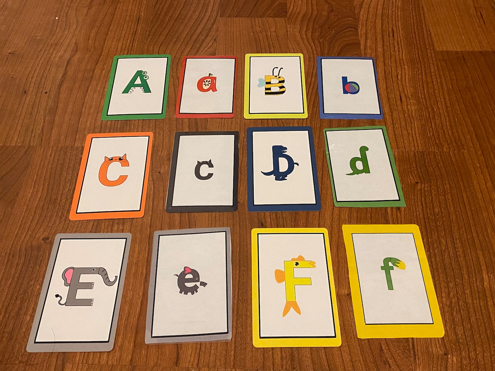 Alphabet Embedded Mnemonic Colorful Flashcards (animals and Items ...