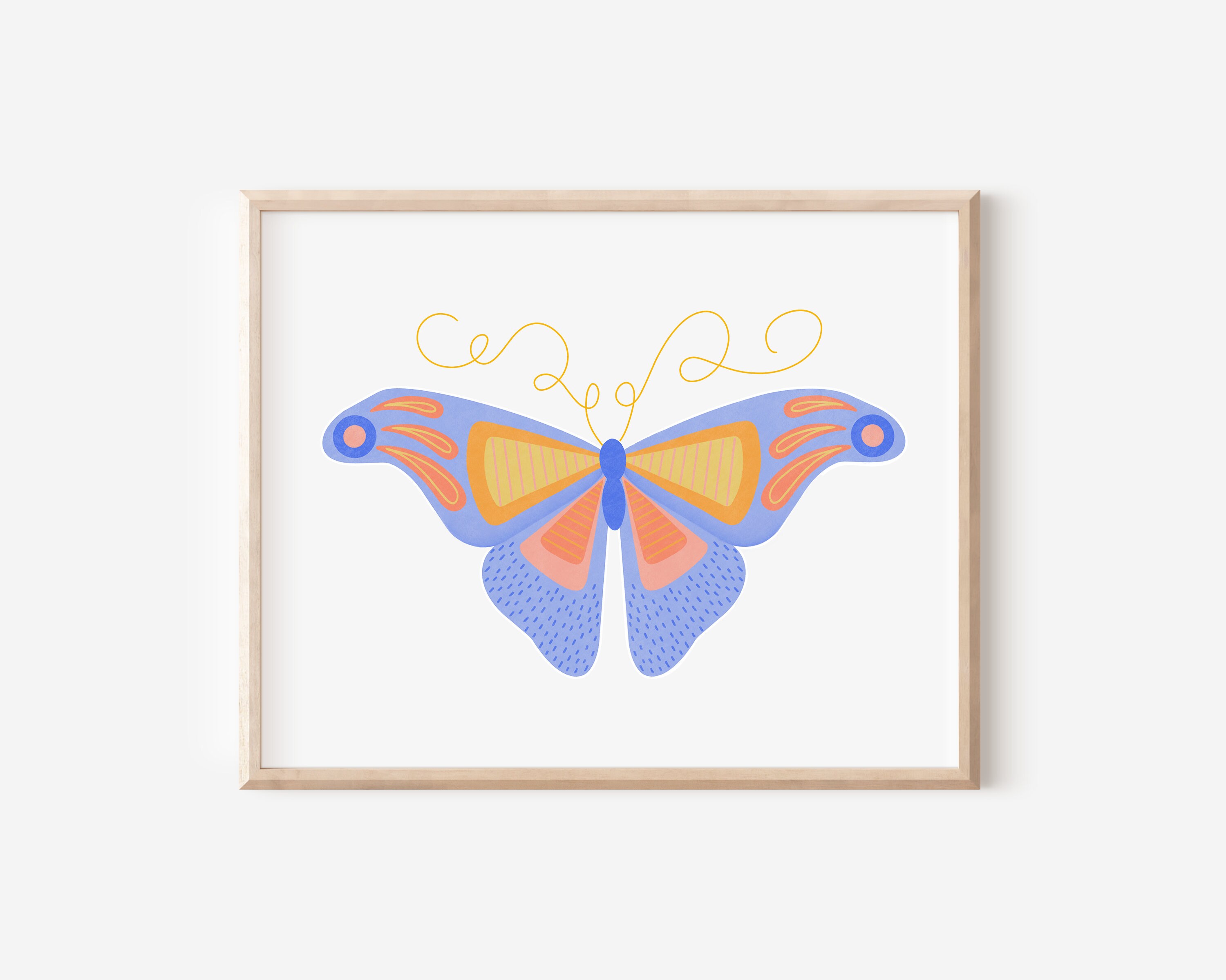 Periwinkle Butterfly Art Print / Hand Embellished / Butterfly Art Print ...