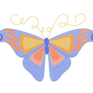 Periwinkle Butterfly Art Print / Hand Embellished / Butterfly Art Print ...