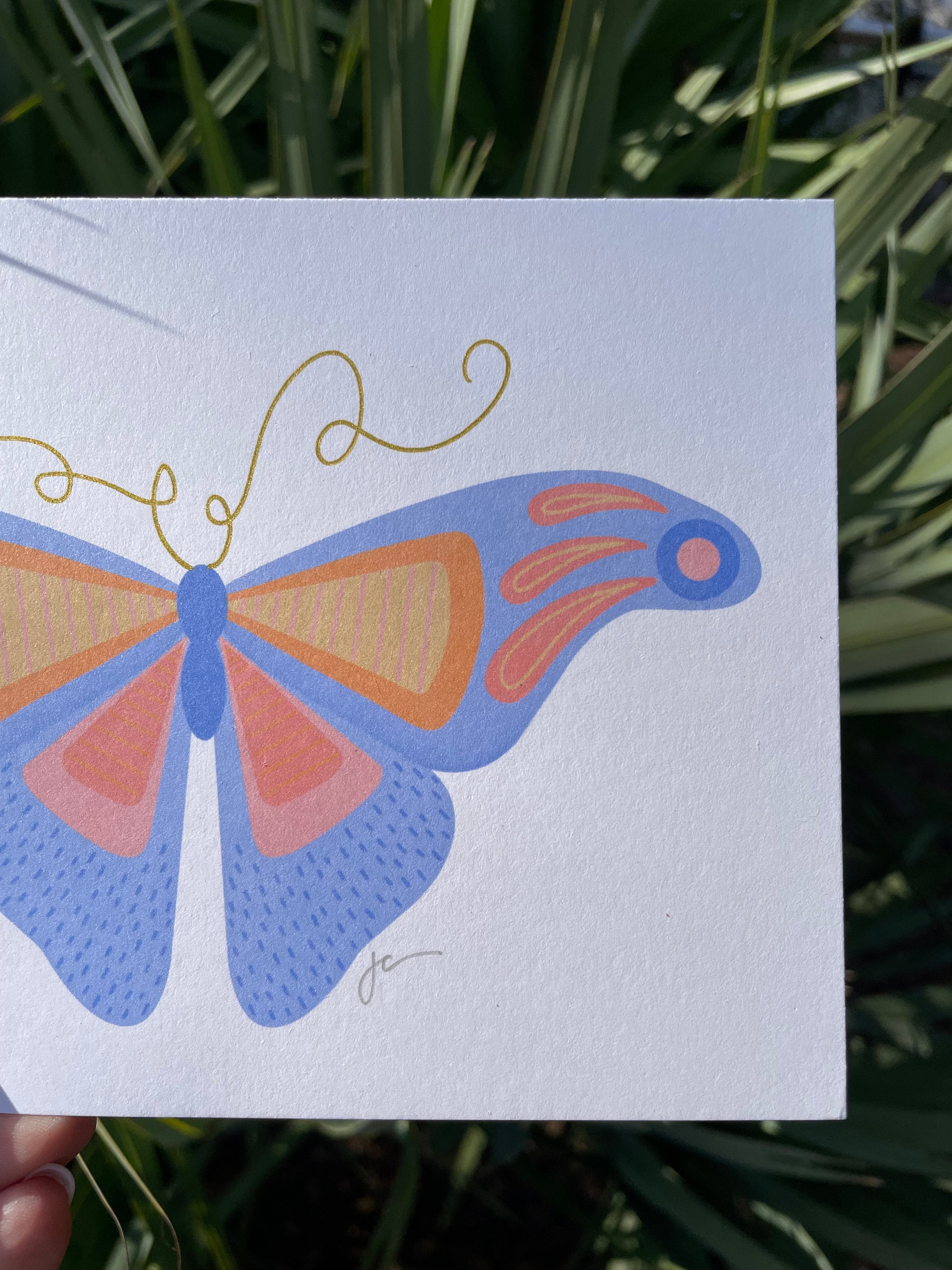 Periwinkle Butterfly Art Print / Hand Embellished / Butterfly Art Print ...