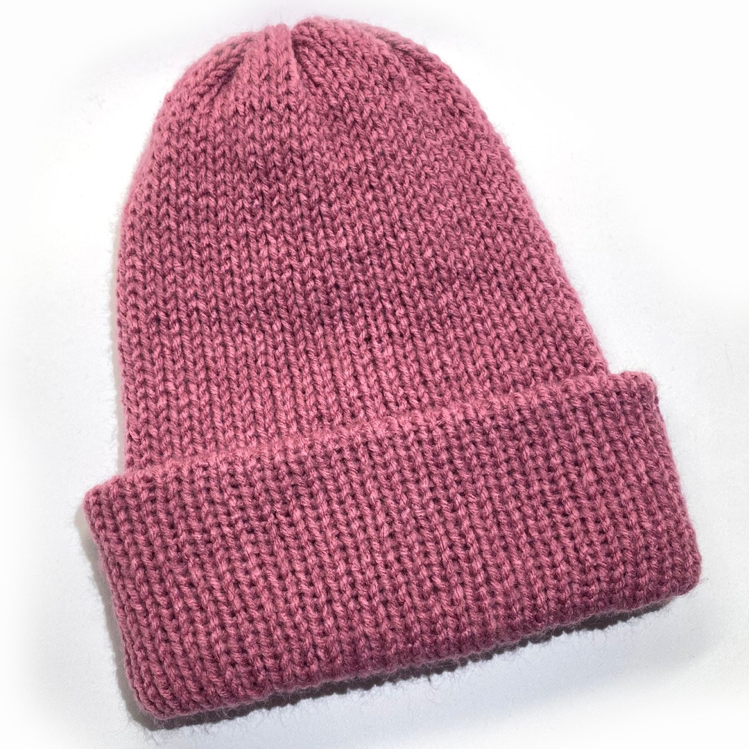 Knitted Double Layer Beanie, Sentro Knitting Machine Beanie, Brimmed ...