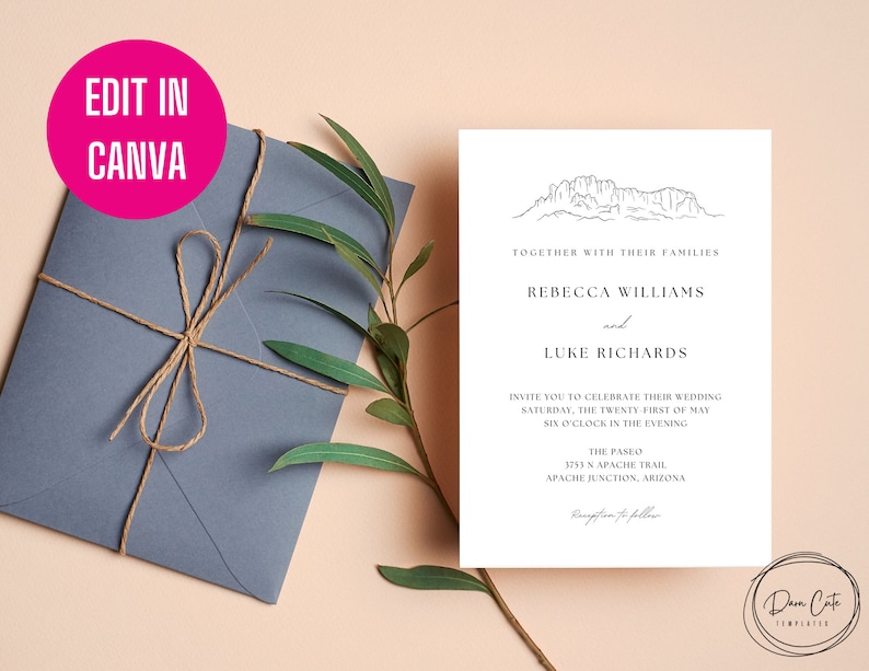 Superstition Wedding Invitation Suite | Arizona Mountains | Elegant ...