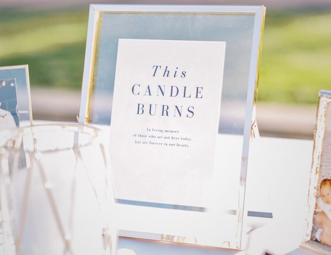 Memorial Candle Sign | This Candle Burns | Wedding Display | Elegant ...