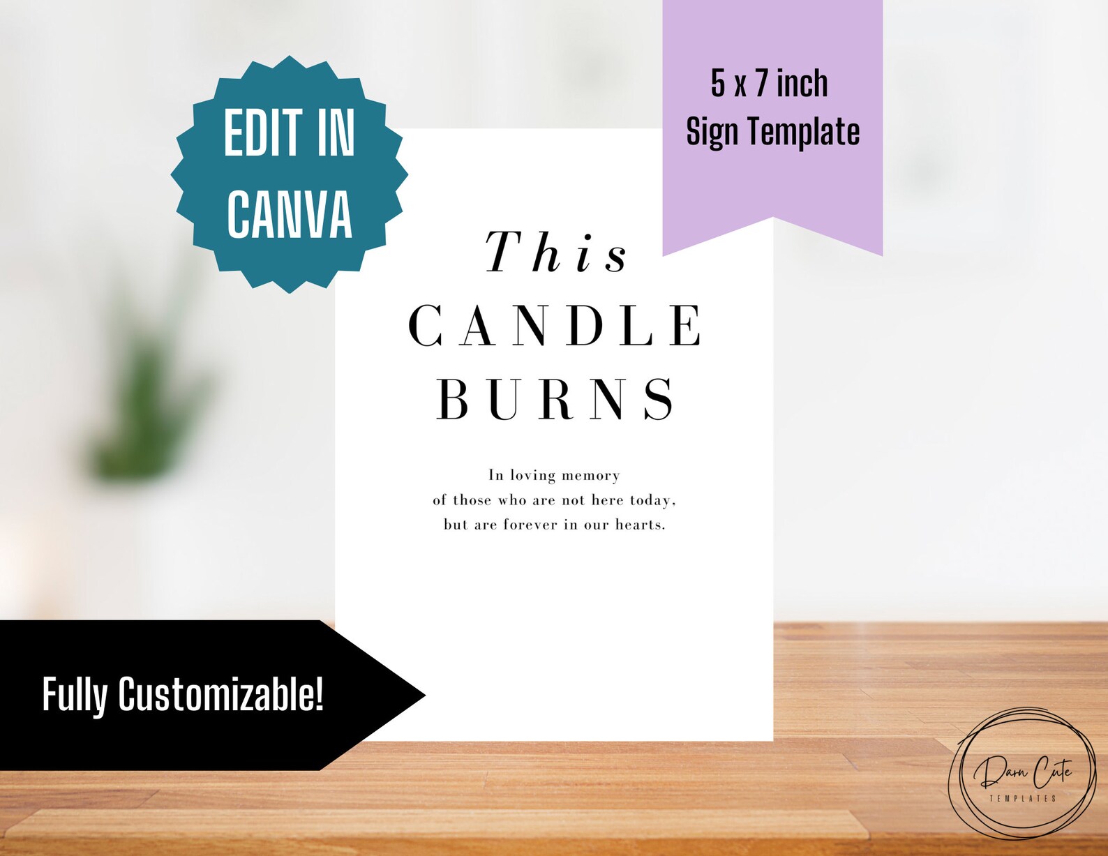 Memorial Candle Sign | This Candle Burns | Wedding Display | Elegant ...