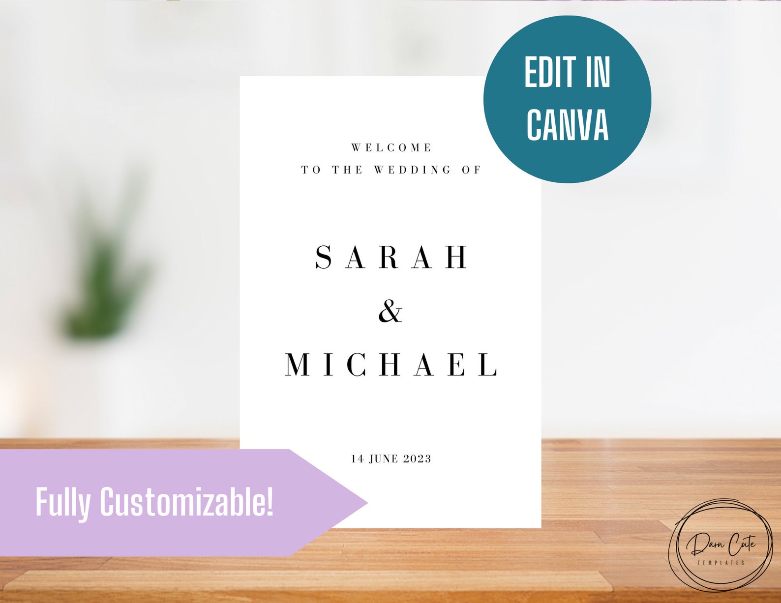 Wedding Ceremony Welcome Sign | Minimal Elegant Modern | Simple Event ...