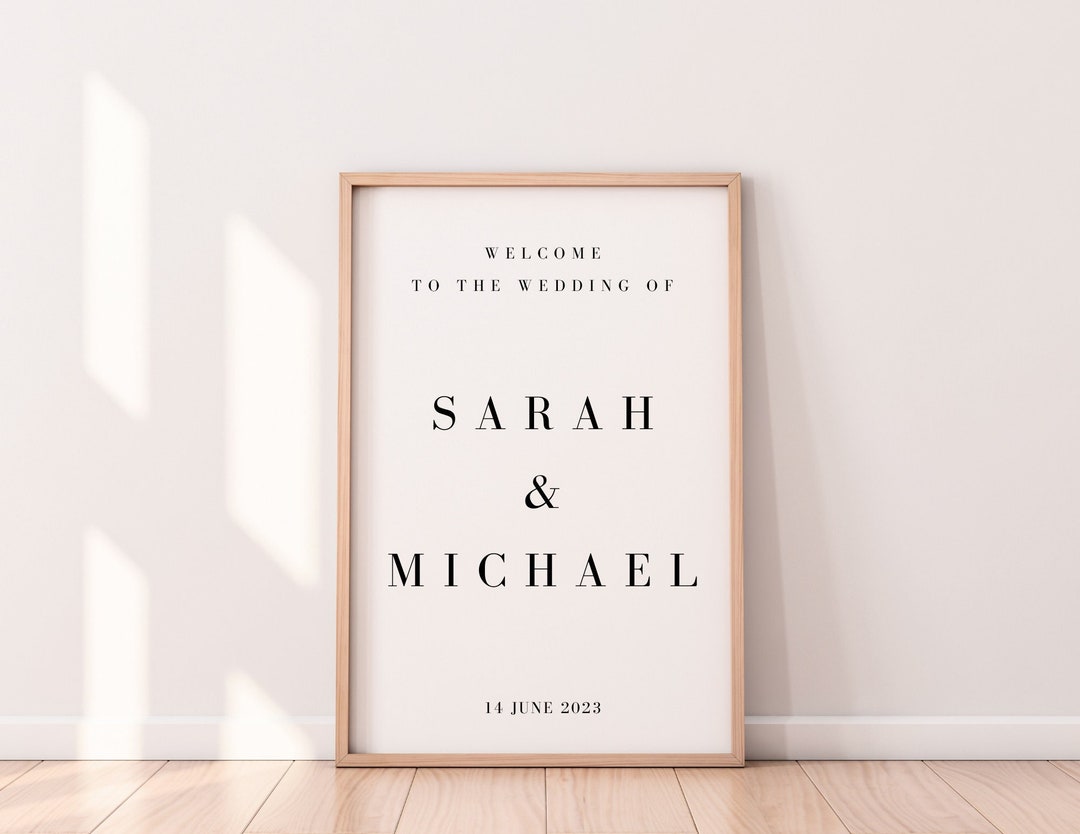 Wedding Ceremony Welcome Sign | Minimal Elegant Modern | Simple Event ...