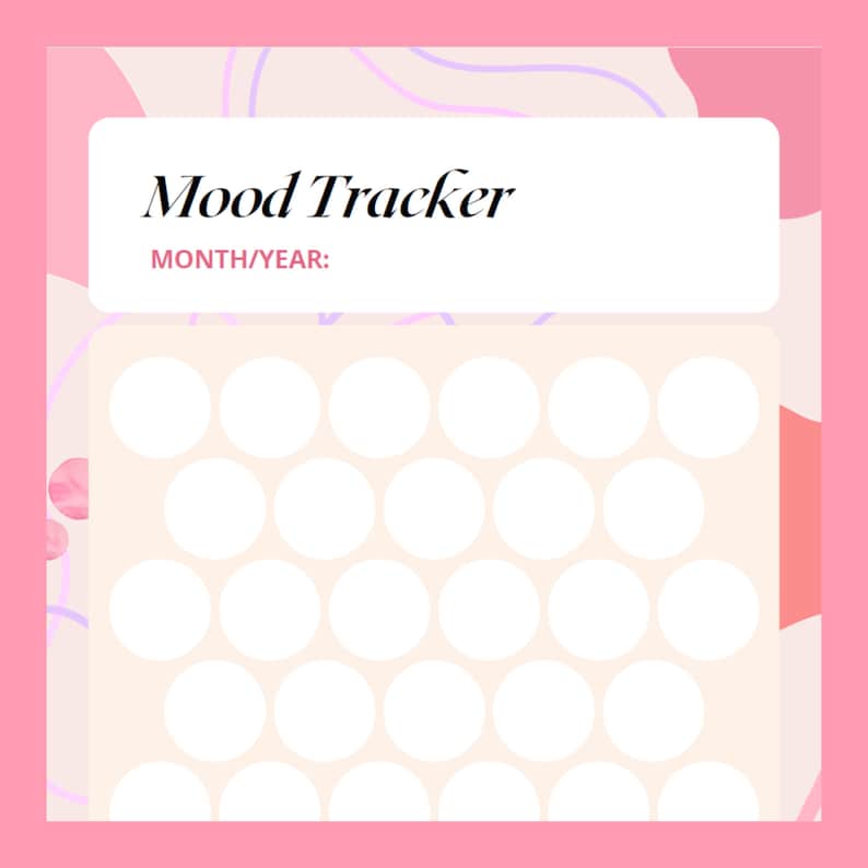 Peachy Pink Daily Mood Tracker - Embrace Emotional Awareness With ...