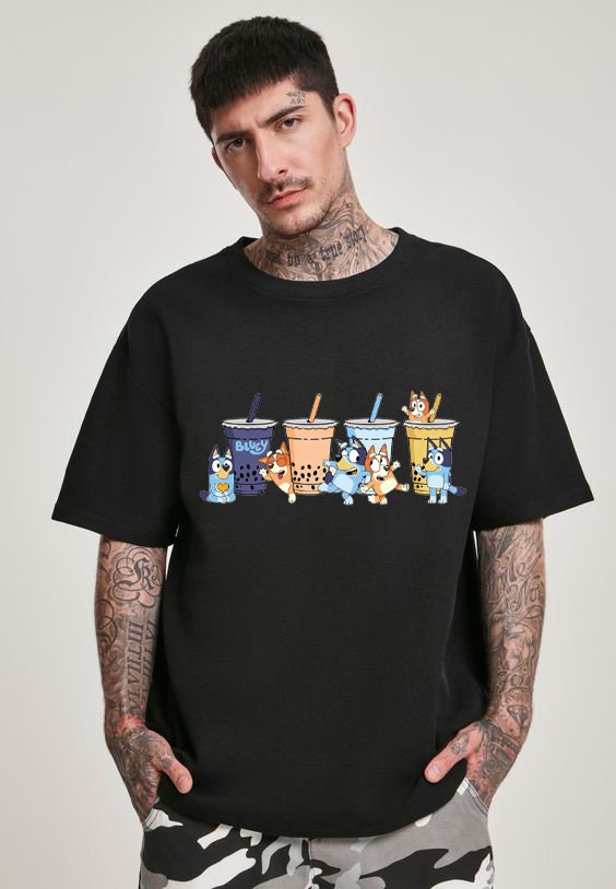 Bluey Cute Boba Cups Shirt Bluey and Friends T-shirt Boba - Etsy
