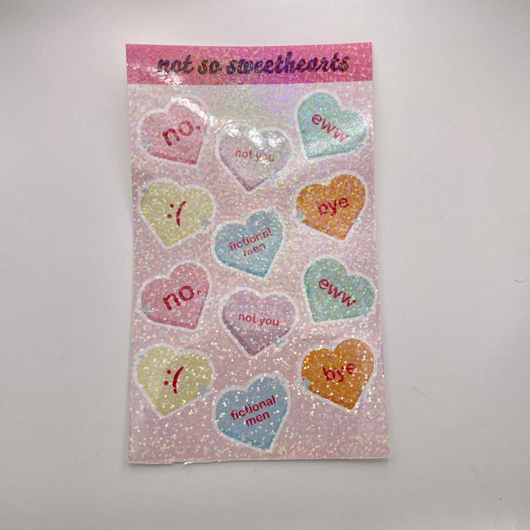 Sarcastic Conversation Heart Sticker Sheet - Etsy