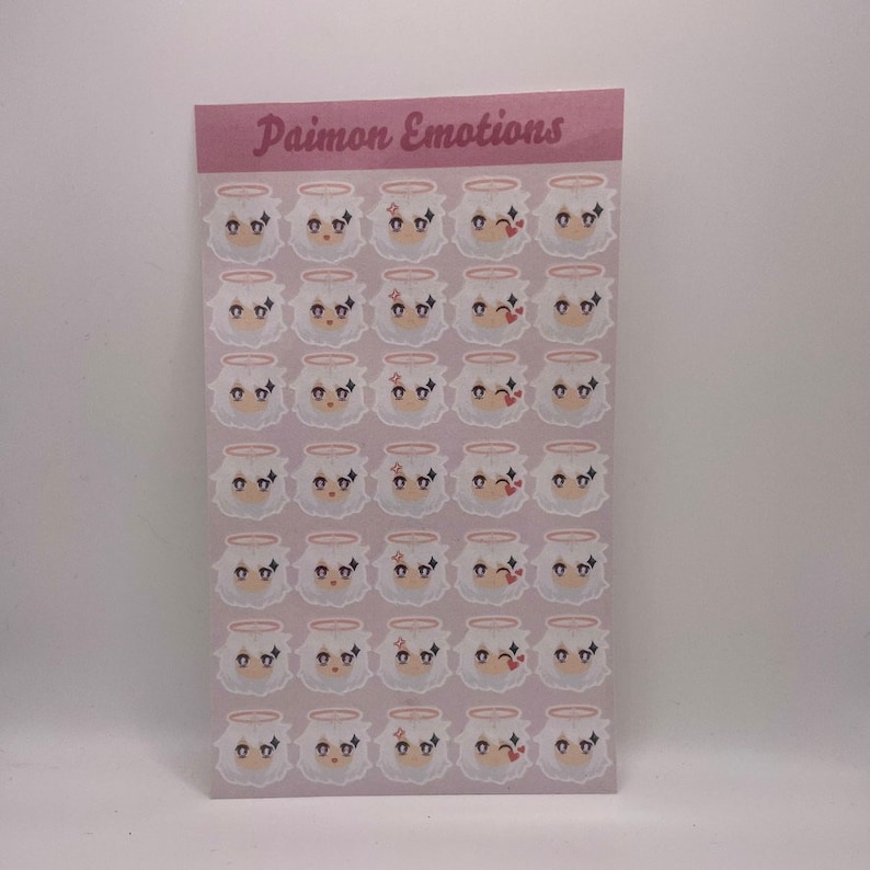 Genshin Impact Paimon Emoji Sticker Sheet - Etsy